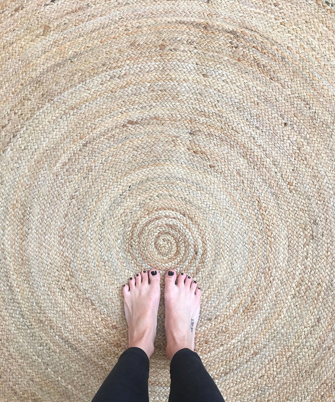 Extra Large Round Natural Jute Rug. Ecologic Jute Rug. Round Fiber Rug ...