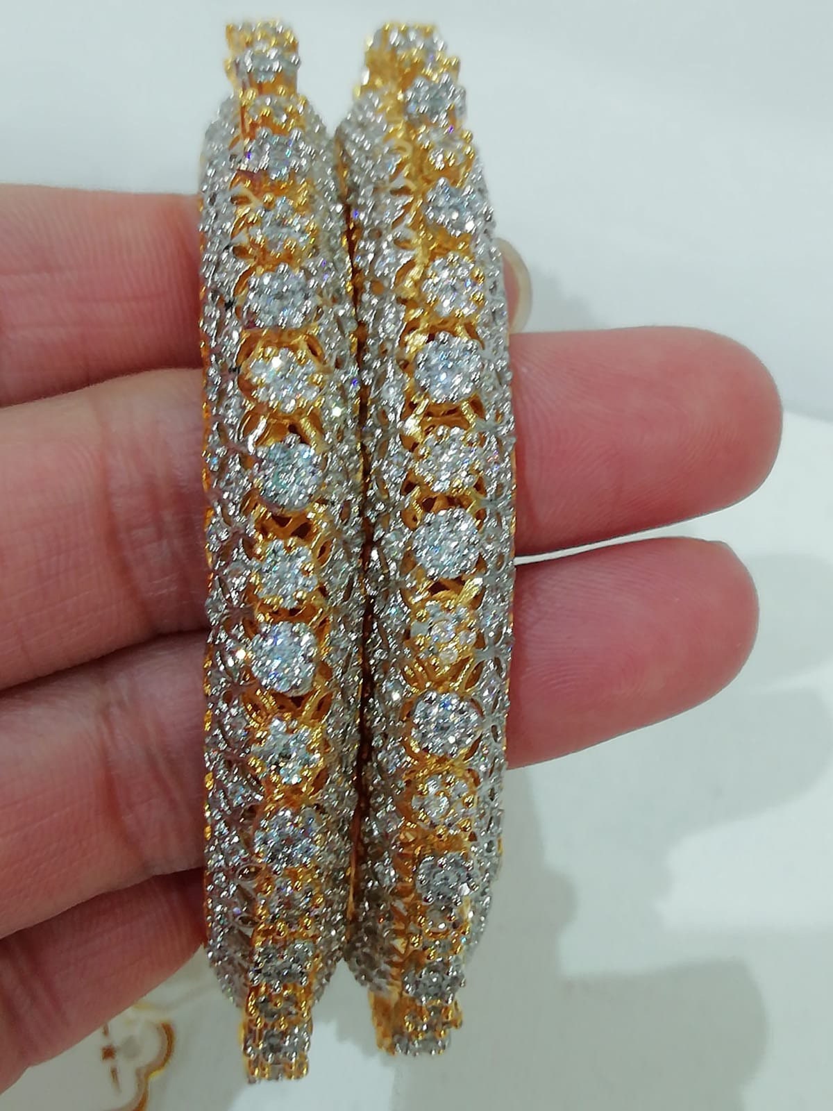 Pacheli kangan / Bangles / Gold plated American Diamond / CZ / | Etsy