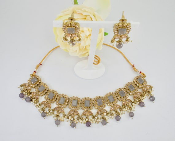 Grey choker set store