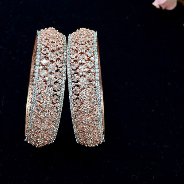 Rose Gold Bangles - Etsy