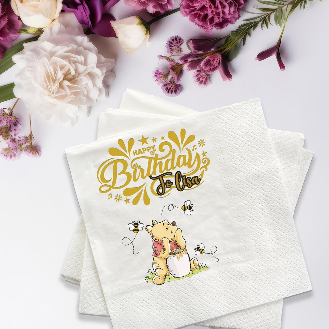 Personalized Birthday Napkins for Kids, Custom Party Cocktail Napkins ...
