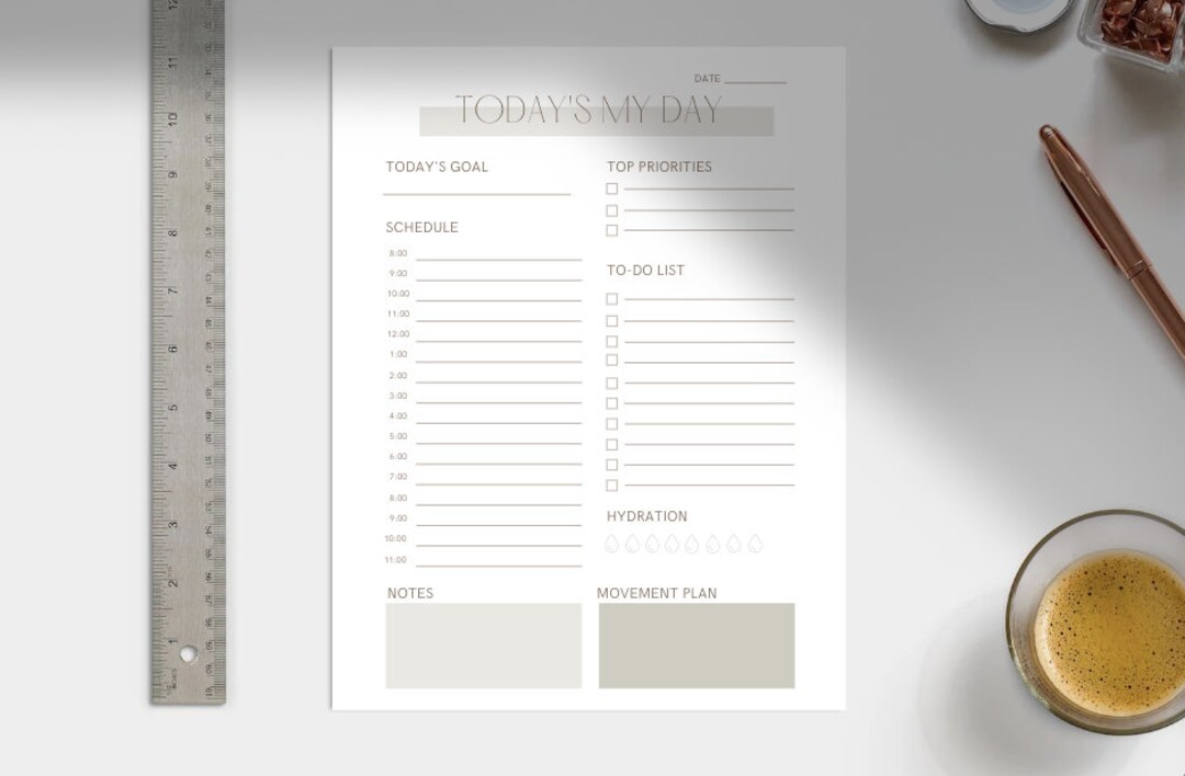 Printable Daily Planner Digital Download Planner Work From - Etsy
