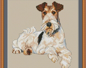 Fox Terrier Cross Stitch Pattern Cute Dog Pattern Puppy Embroidery Dog ...