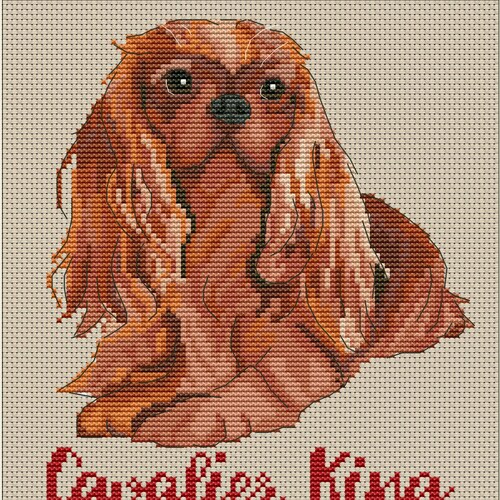 Cavalier King Charles Spaniel Tri Color Mom Cross Stitch Pdf - Etsy