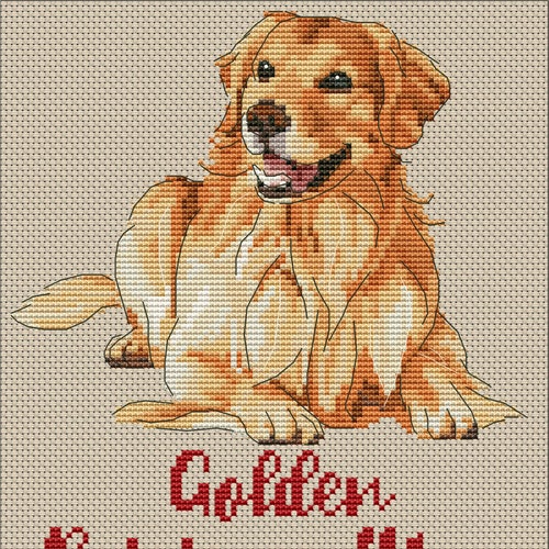 Golden Retriever Cross Stitch Pattern PDF Bundle Set of 4 - Etsy
