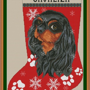 Cavalier King Charles Spaniel Christmas Stocking Cross Stitch Pdf ...
