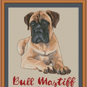 Bull Mastiff Mom Cross Stitch Pdf Pattern - Etsy