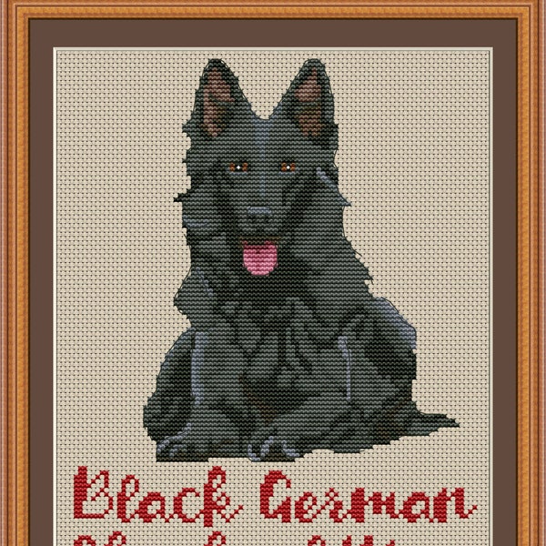 Black German Shepherd Cross Stitch - Etsy