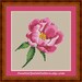 Mini cross stitch pink peony petit point pdf pattern | Etsy