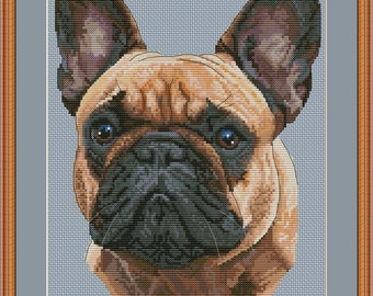 Frenchie Cross Stitch Pattern Instant Download PDF French Bulldog Cross ...