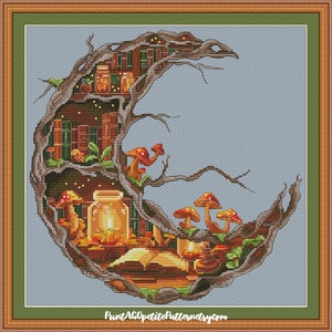 Fairy Tale Fall Halloween Cross Stitch Pdf Pattern - Etsy