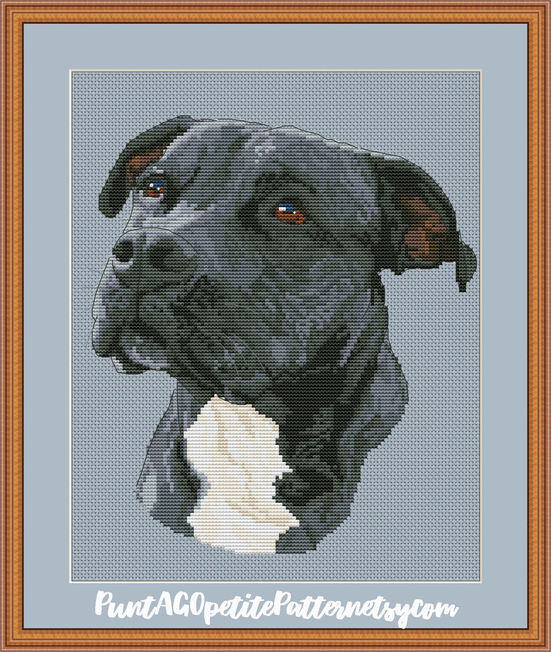 Pitbull Portrait Cross Stitch Pdf Pattern - Etsy