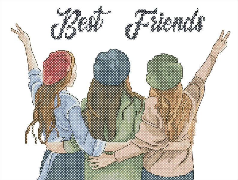 Best Friends Cross Stitch Pdf Pattern | Etsy