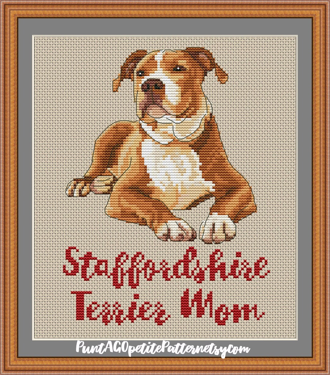 Staffordshire Terrier Mom Cross Stitch Pdf Pattern - Etsy