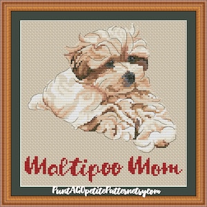 Maltipoo Mom Cross Stitch Pdf Pattern - Etsy