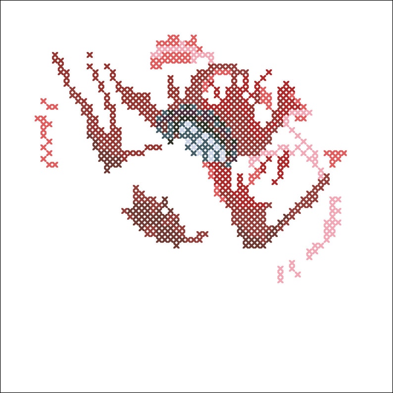 Big Red Poppy Petit Point Cross Stitch Pdf Pattern | Etsy