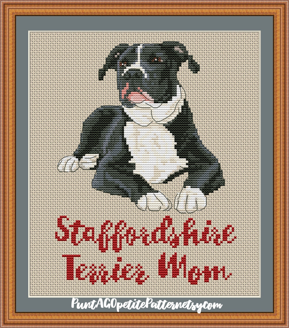 Staffordshire Terrier Mom Cross Stitch Pdf Pattern - Etsy