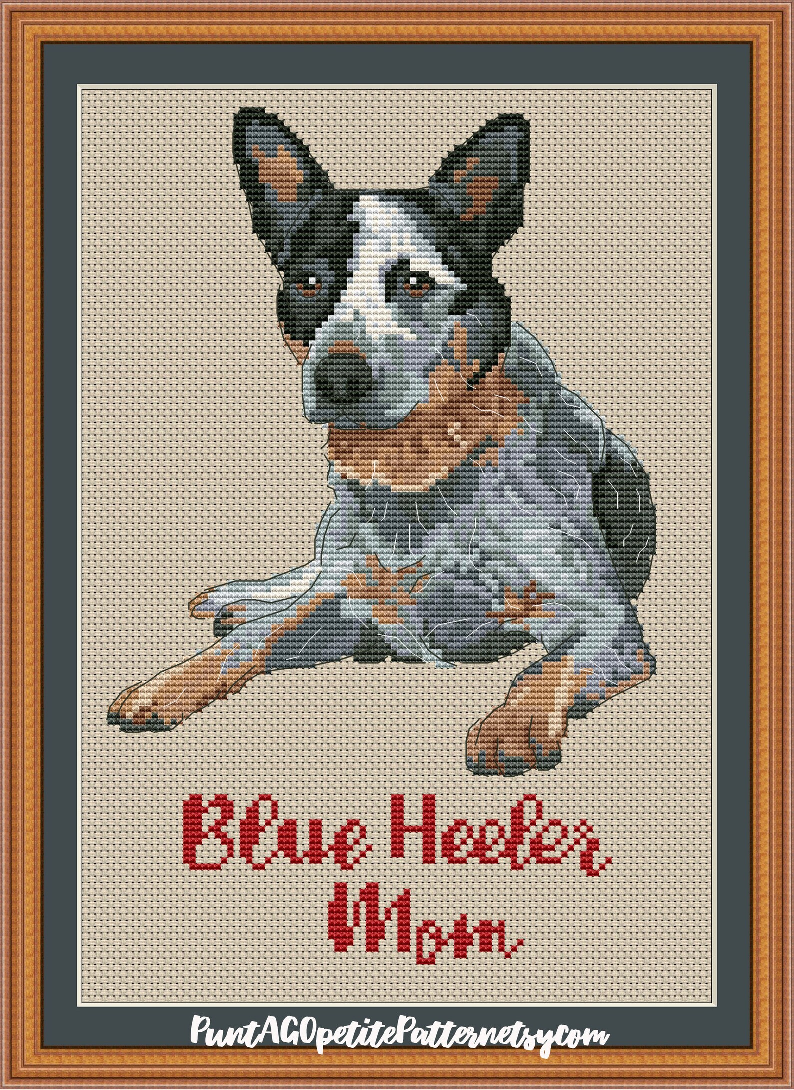 Red Heeler Mom Cross Stitch Pdf Pattern Australian Cattle Dog - Etsy