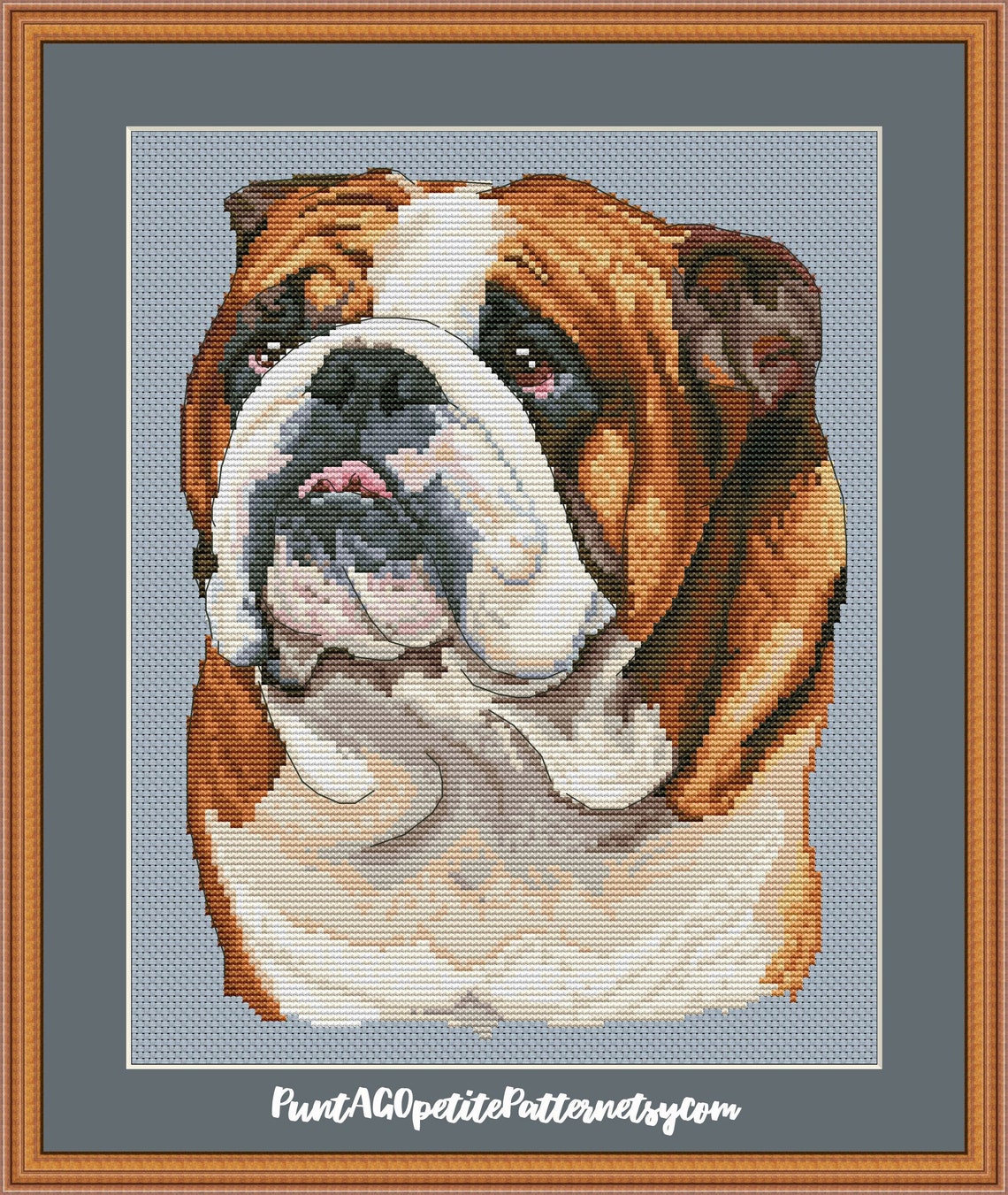 English Bulldog Portrait Cross Stitch Pdf Pattern - Etsy