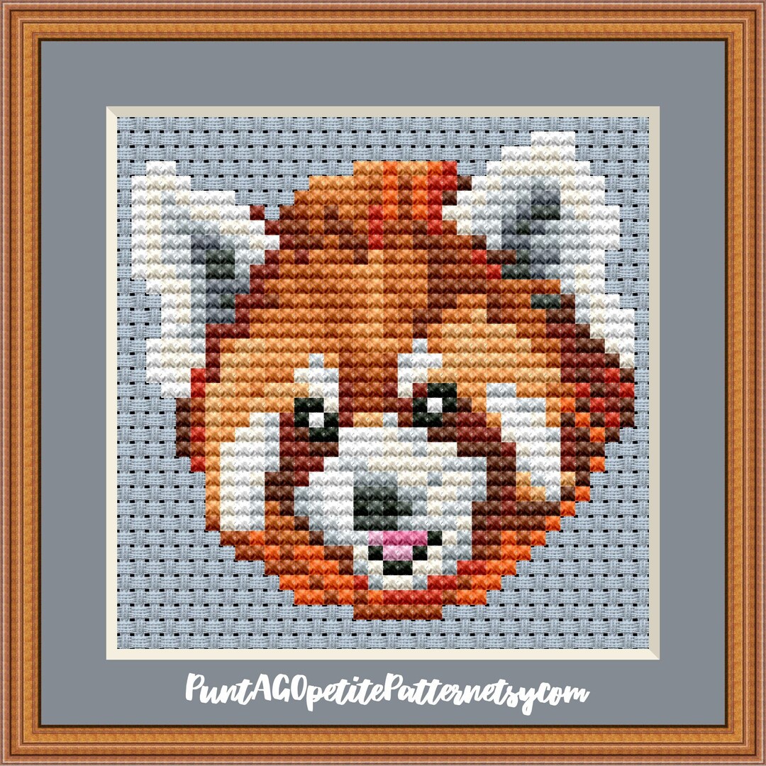 Red Panda Mini Cross Stitch Pdf Pattern - Etsy