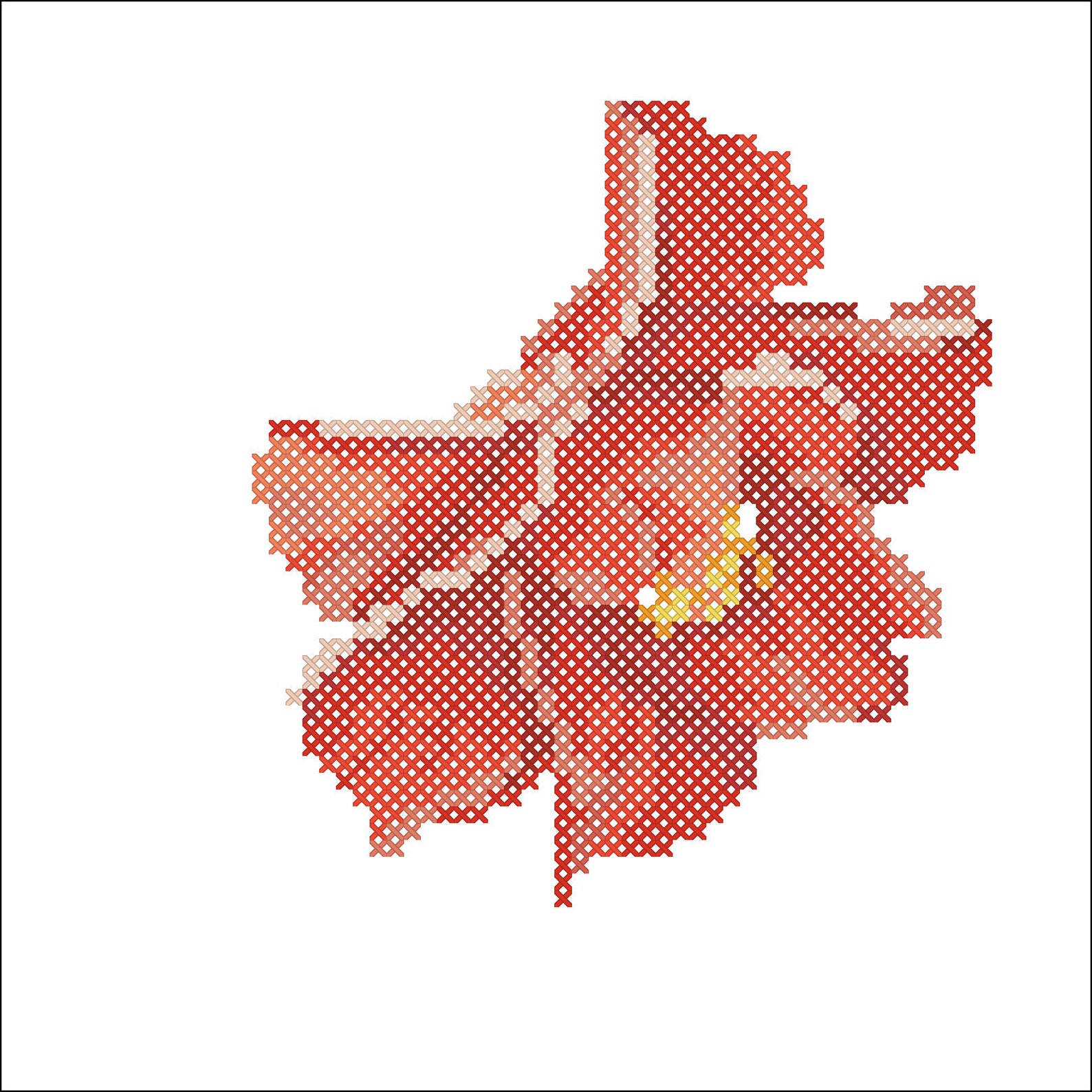 Red Camellia, Botanical Micro Embroidery Cross Stitch Pdf Pattern - Etsy