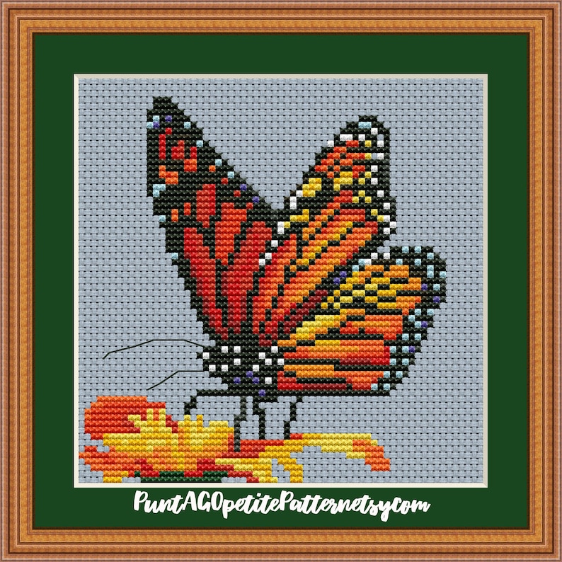 Monarch Butterfly Mini Cross Stitch Pdf Pattern - Etsy