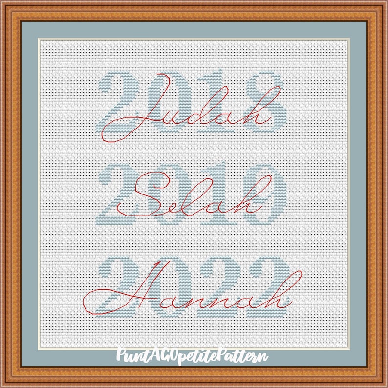 Custom Family Dates Cross Stitch Pdf Pattern - Etsy