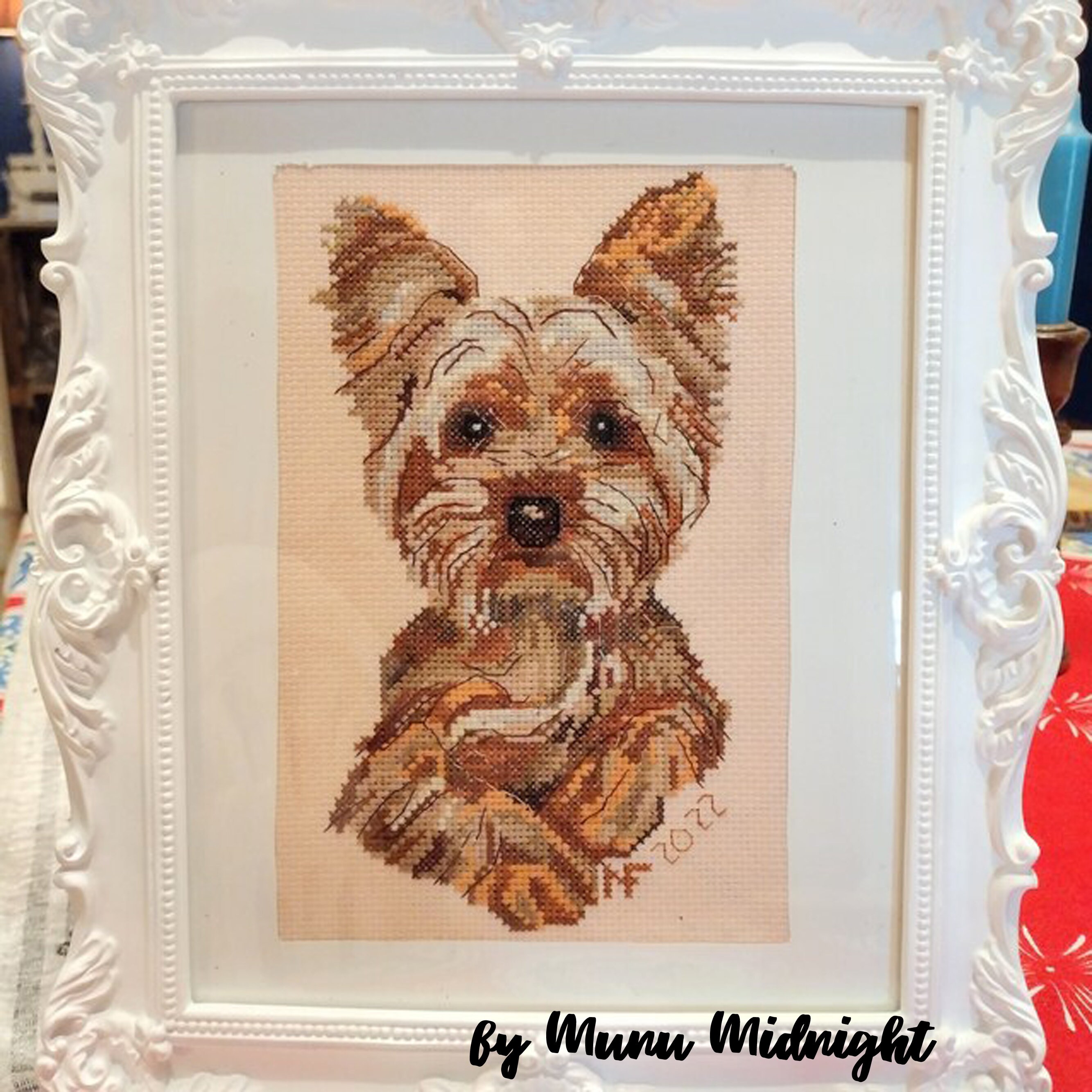 Yorkie Mom Cute Yorkshire Terrier Cross Stitch Pdf Pattern - Etsy