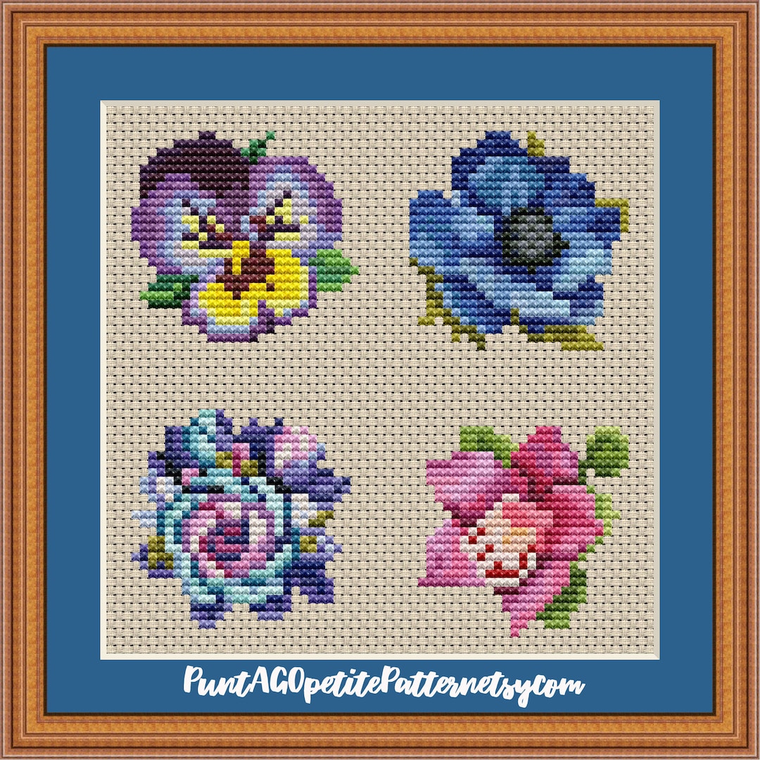 Mini Flower Sampler Cross Stitch Pdf Pattern - Etsy