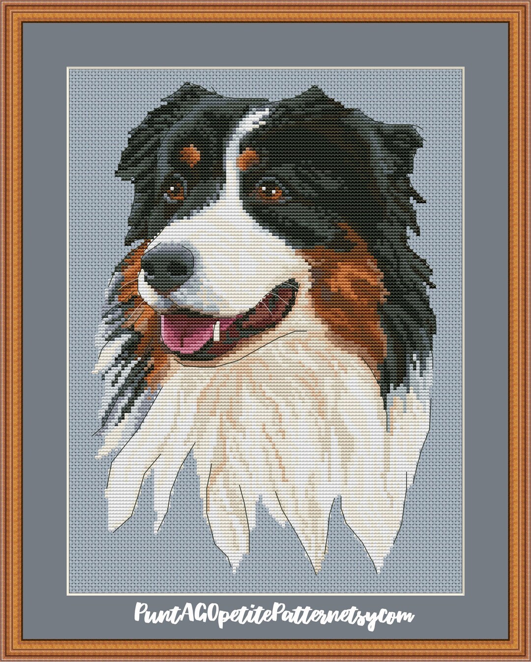 Australian Shepherd Portrait Cross Stitch Pdf Pattern - Etsy