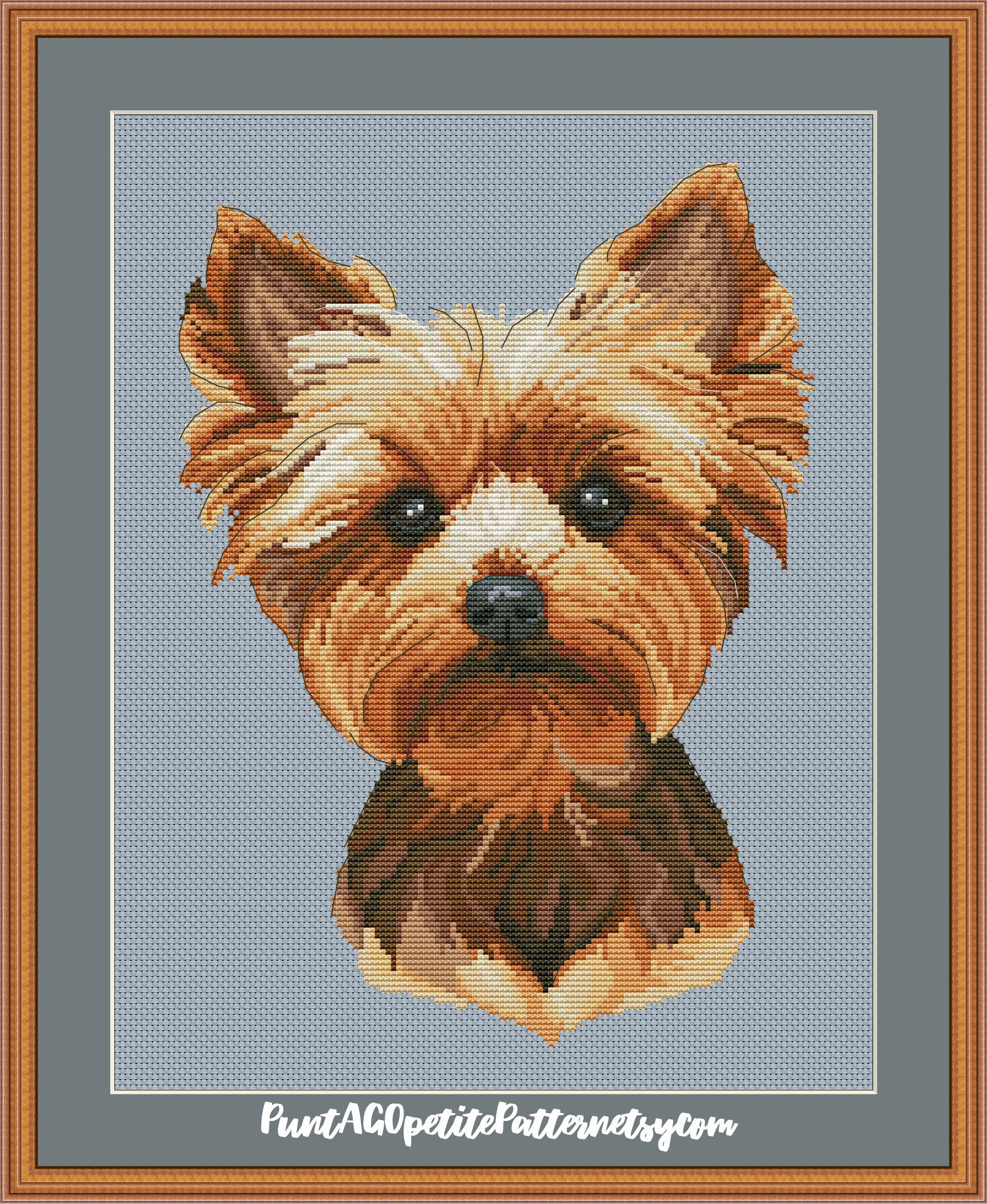 Yorkie Portrait Cross Stitch Pdf Pattern - Etsy