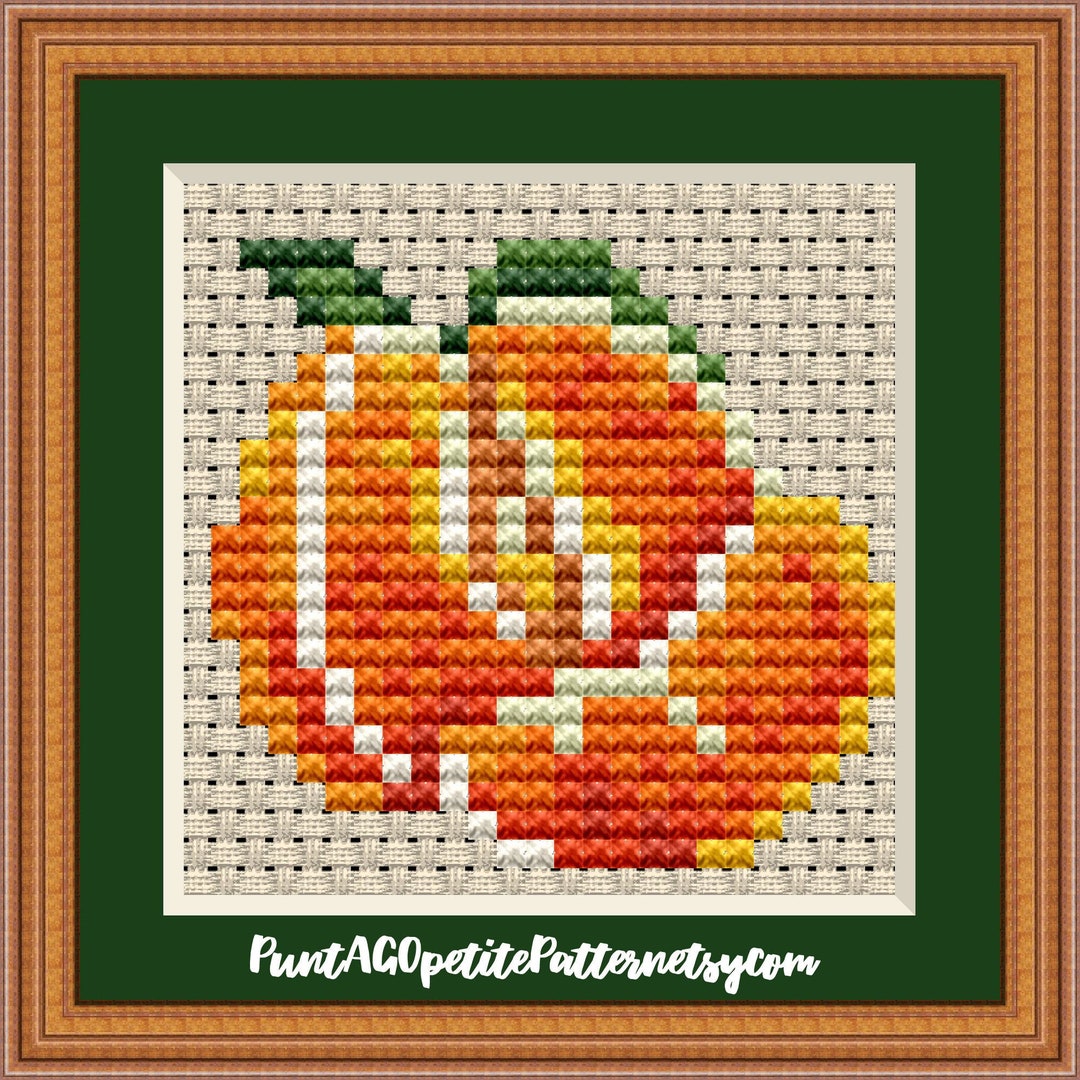 Orange Cross Stitch Pdf Pattern - Etsy