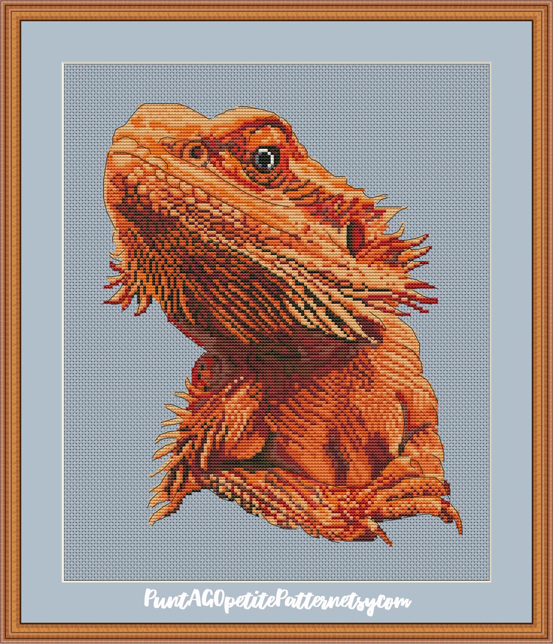 Bearded Dragon Portrait Cross Stitch Pdf Pattern - Etsy