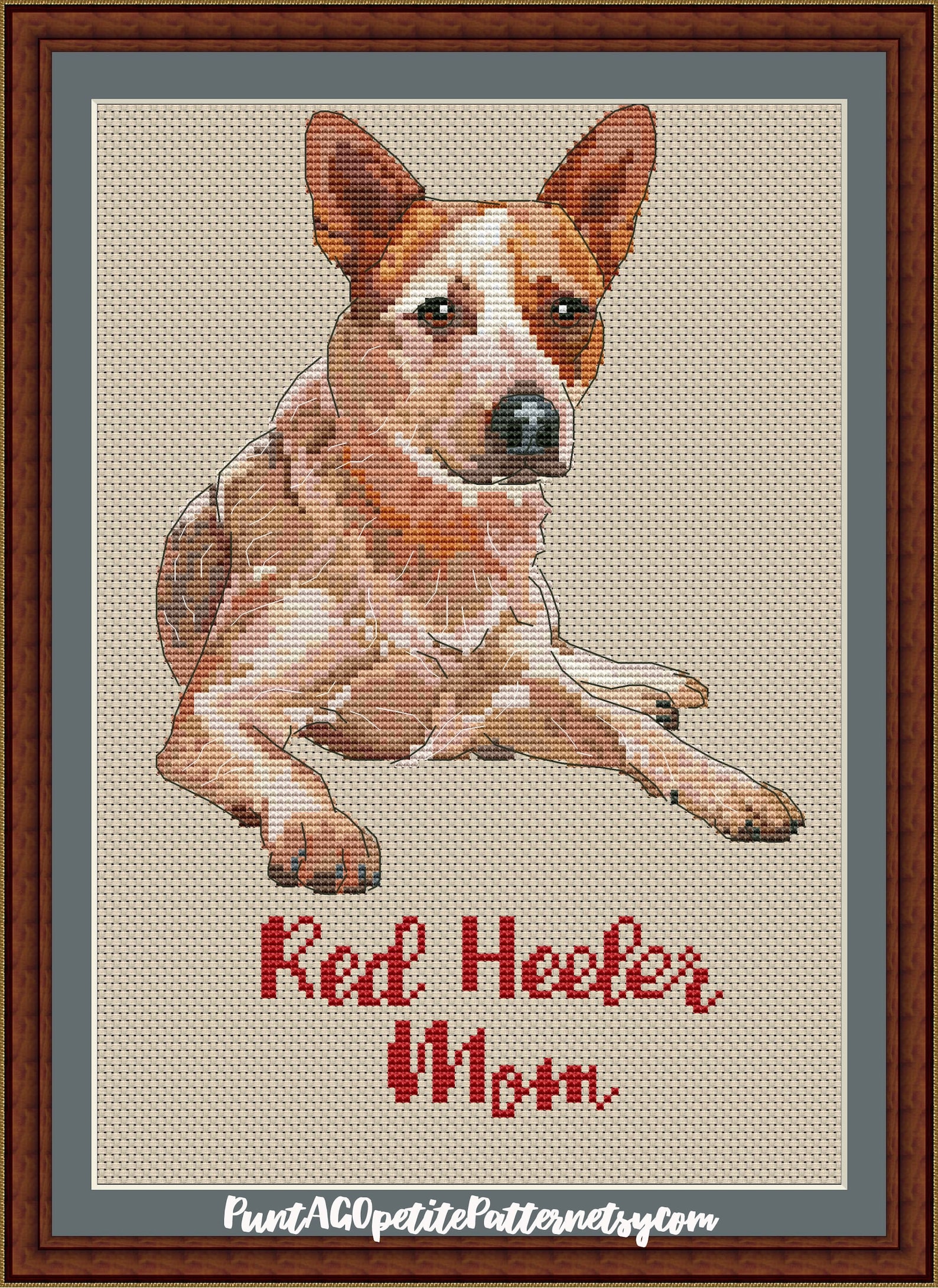 Red Heeler Mom Cross Stitch Pdf Pattern Australian Cattle Dog - Etsy