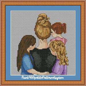 Mom of Three Cross Stitch Pdf Pattern - Etsy