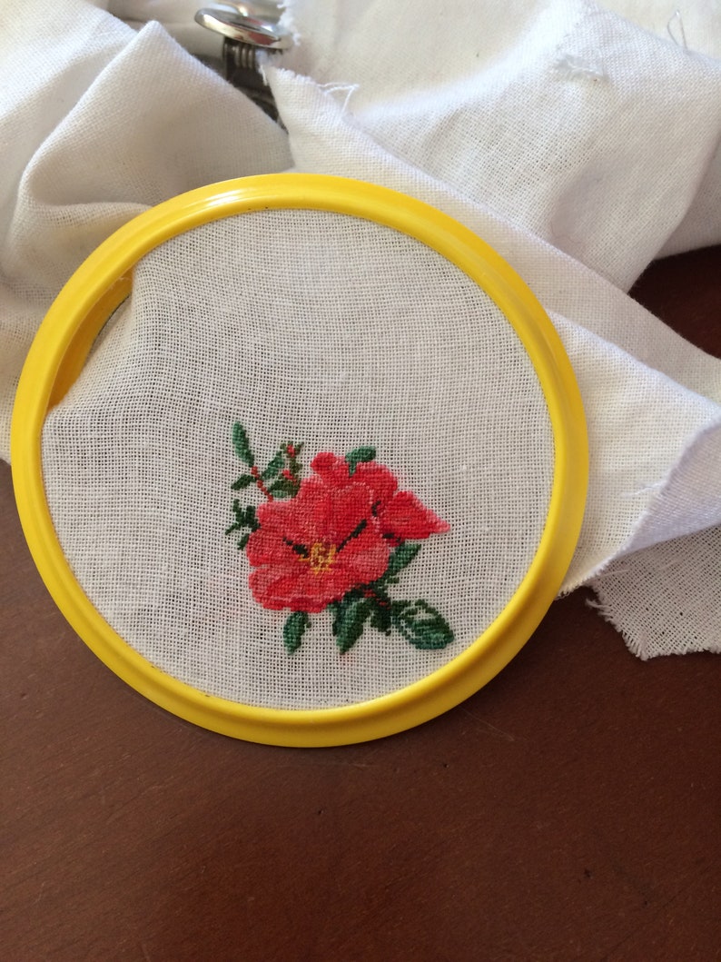 Petite Point Red Dog Rose Flower Cross Stitch Pdf Pattern - Etsy