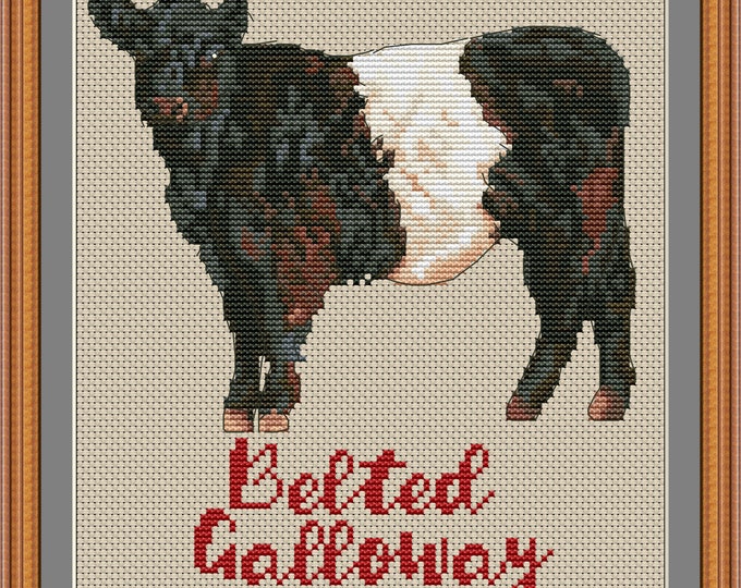 Cow - Belted Galloway - Counted Cross Stitch Kit - Black and White Cow ...