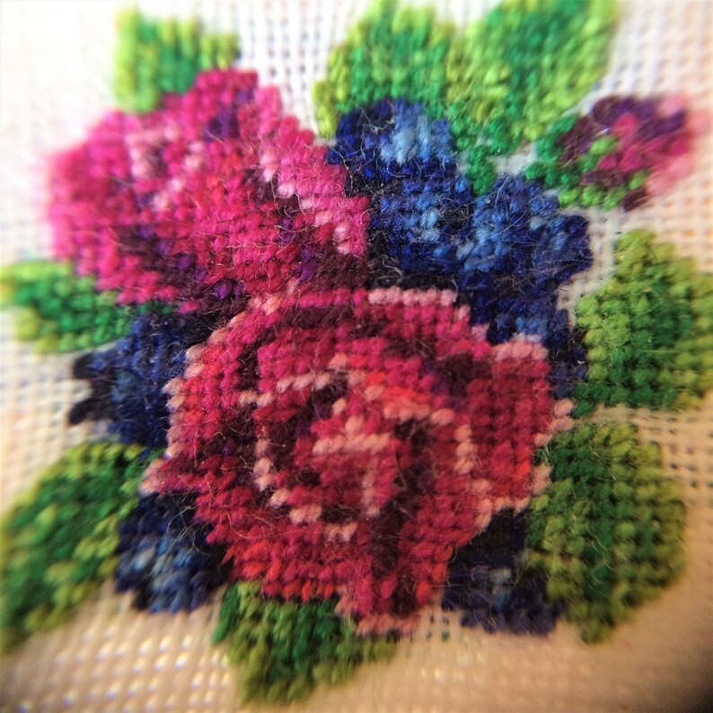 Rose and blueberry petit point pdf pattern | Etsy