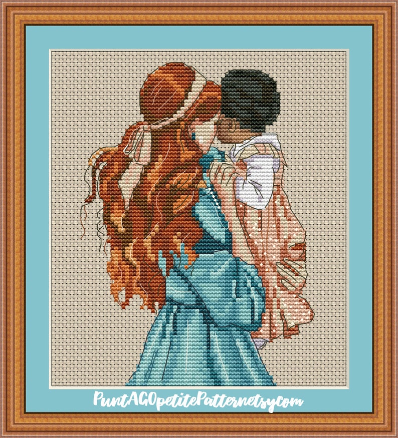 Mother and Daughter Cute Cross Stitch Pdf Pattern - Etsy