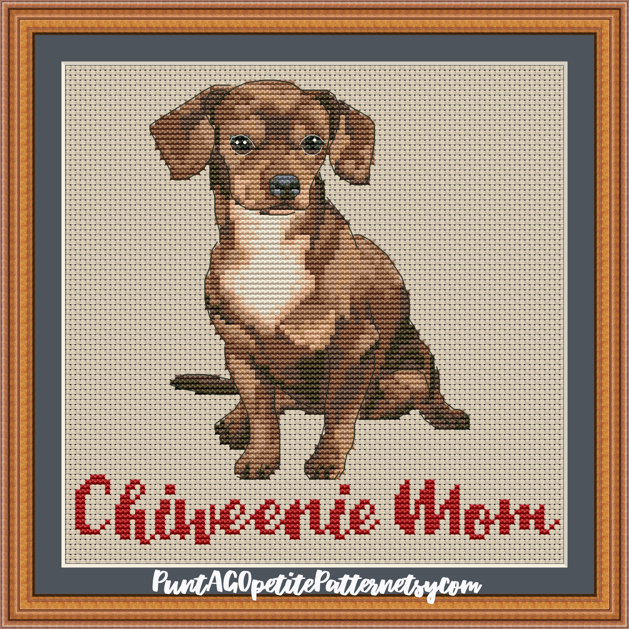 Chiweenie Mom Cross Stitch Pdf Pattern - Etsy