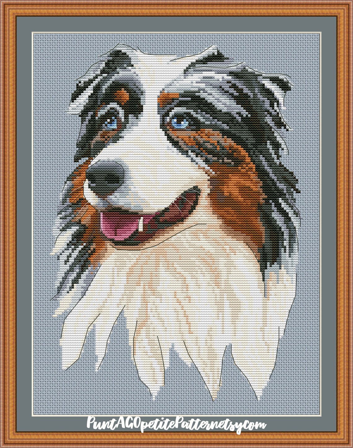 Australian Shepherd Portrait Cross Stitch Pdf Pattern - Etsy