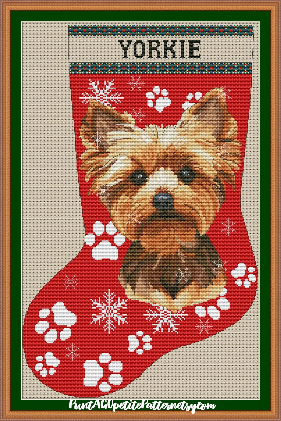 Yorkie Portrait Cross Stitch Pdf Pattern - Etsy