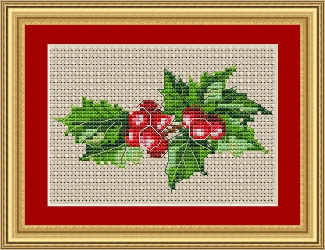 Holly Berry Cross Stitch Pdf Pattern | Etsy