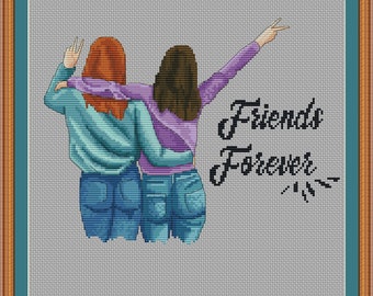 Best Friend Custom Cross Stitch Pattern - Etsy UK