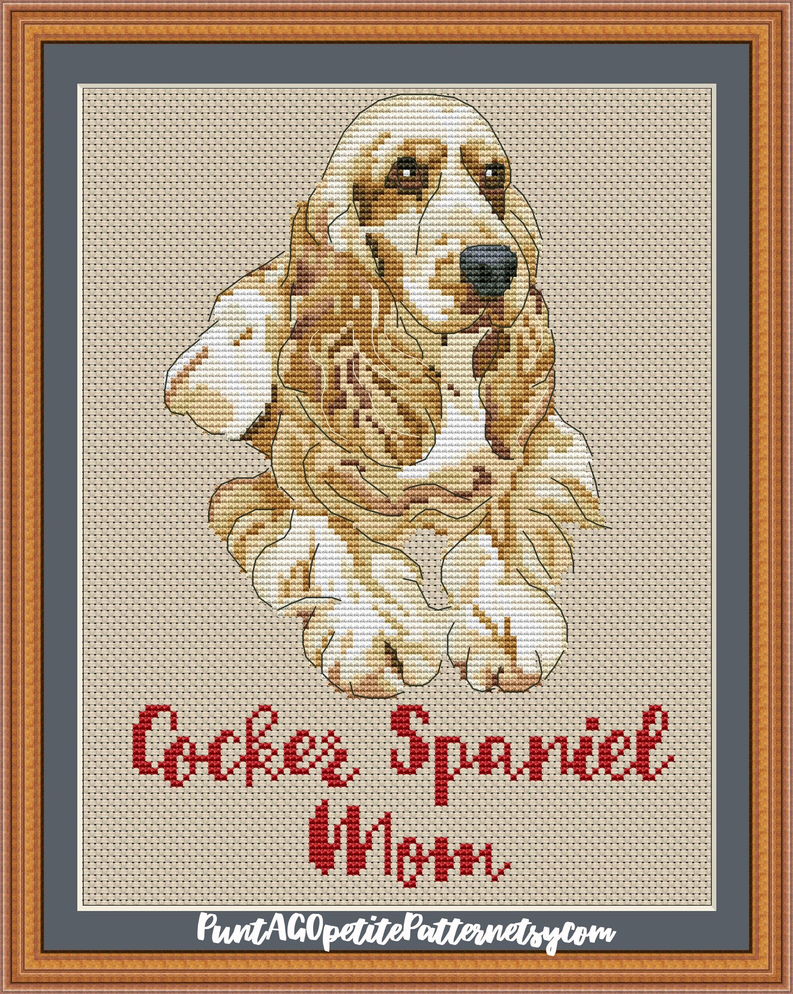 Black Cocker Spaniel Mom Cross Stitch Pdf Pattern - Etsy