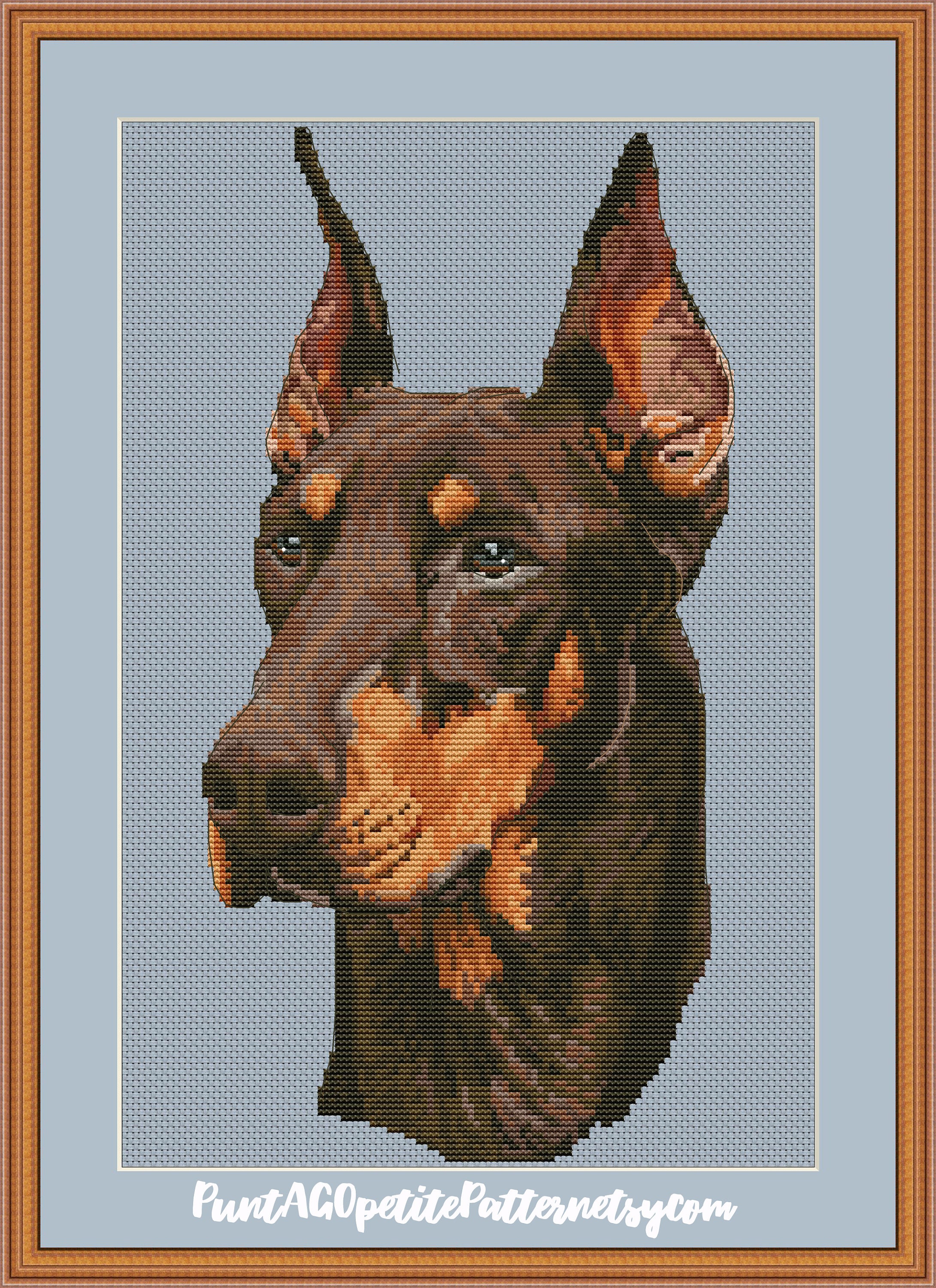 Doberman Portrait Cross Stitch Pdf Pattern - Etsy