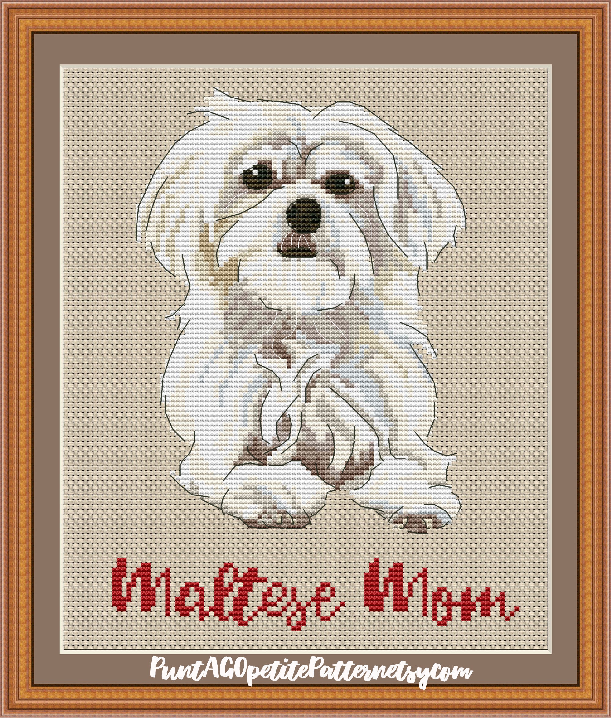 Maltese Mom Cross Stitch Pdf Pattern - Etsy