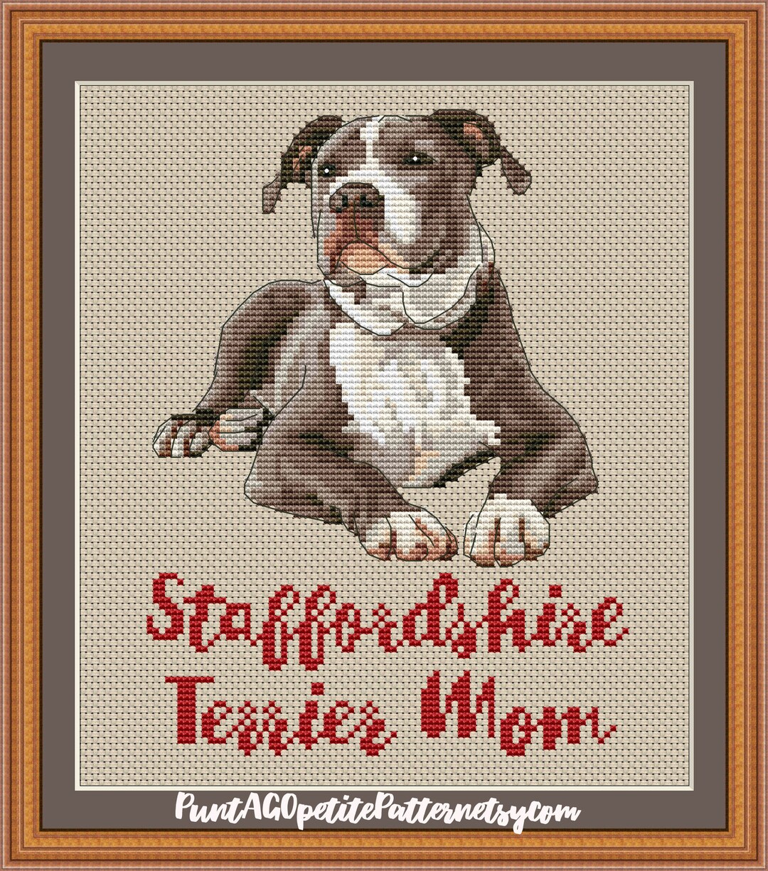 Staffordshire Terrier Mom Cross Stitch Pdf Pattern - Etsy