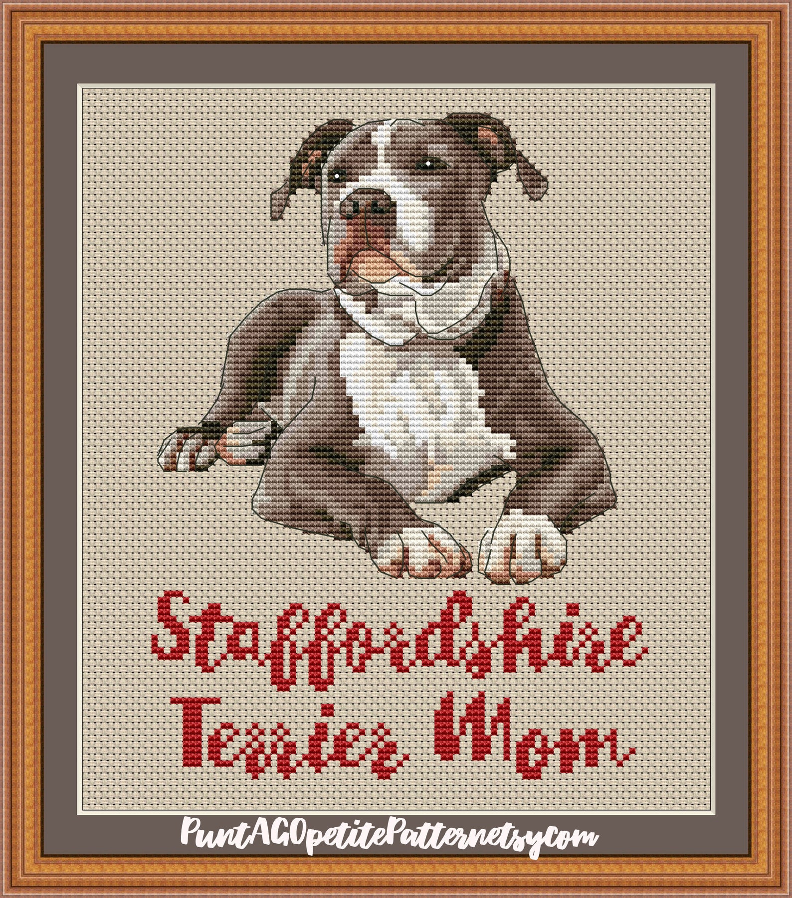 Staffordshire Terrier Mom Cross Stitch Pdf Pattern - Etsy