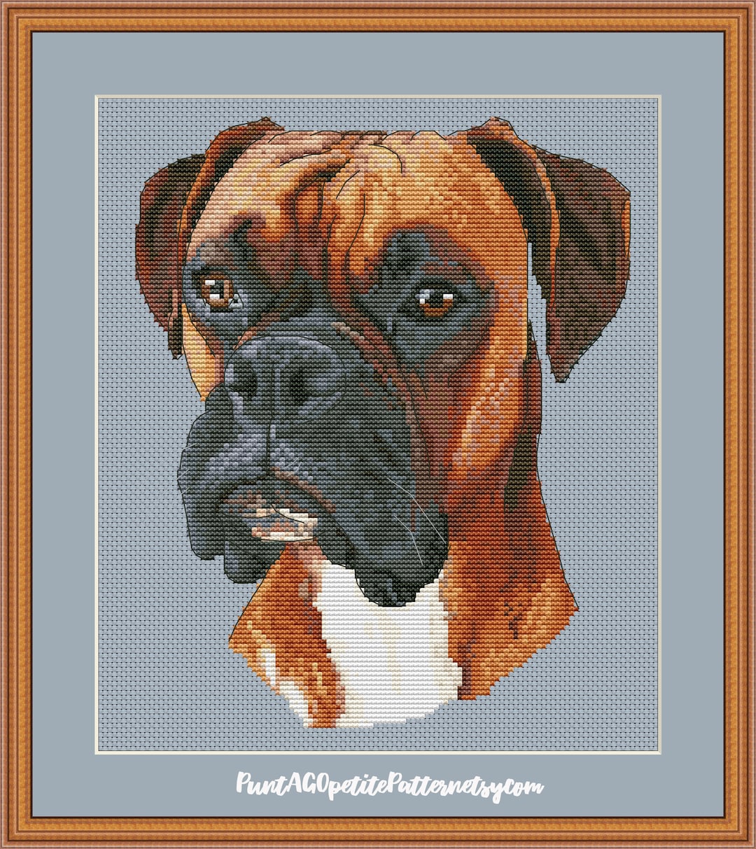 Boxer Portrait Cross Stitch Pdf Pattern - Etsy